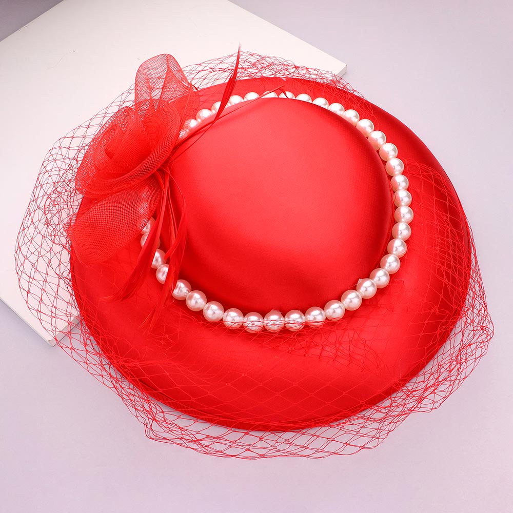 BDF Fascinator Hat 413 Red