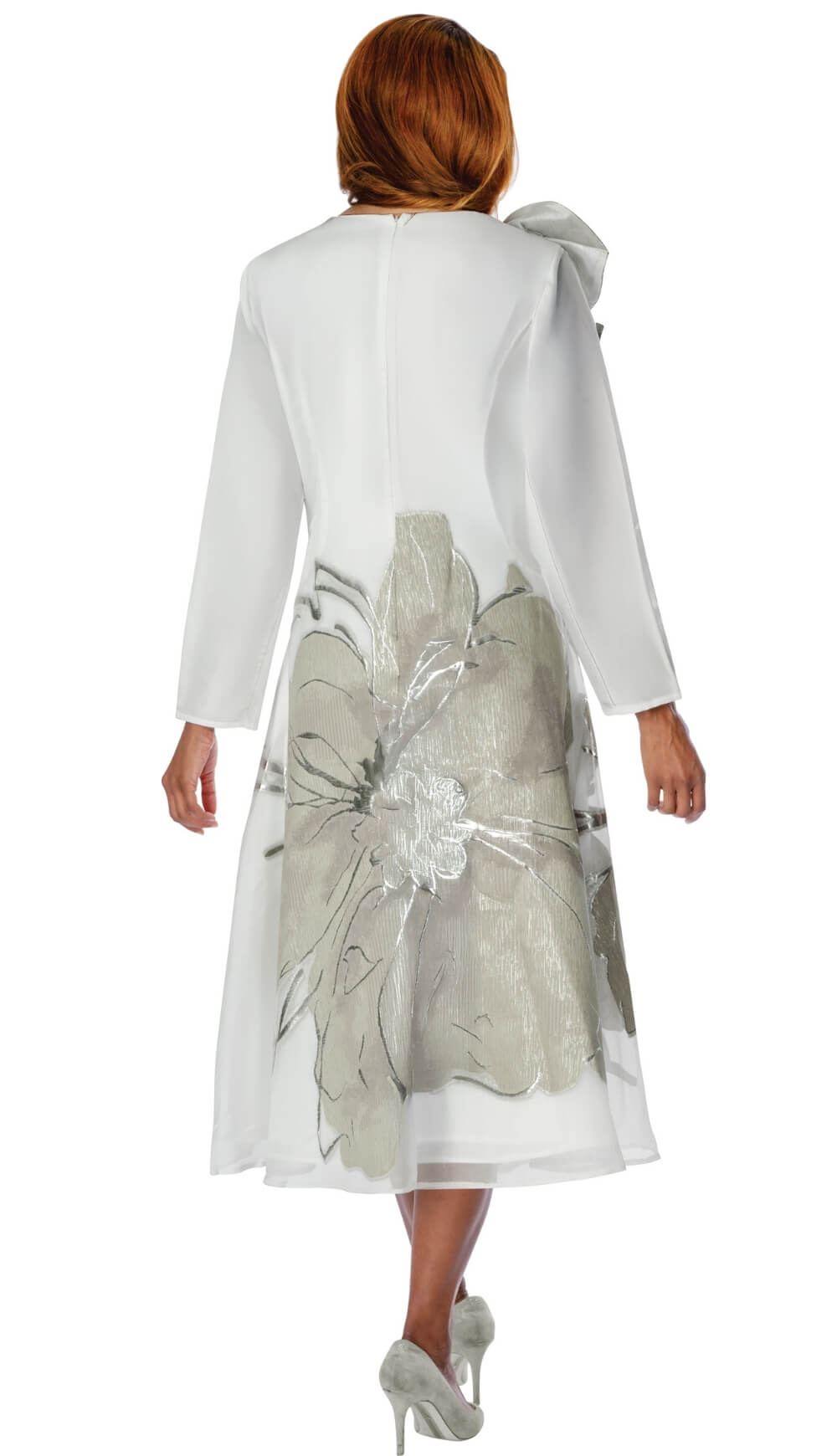 Dorinda Clark Cole Church Dress 310171-Silver/White