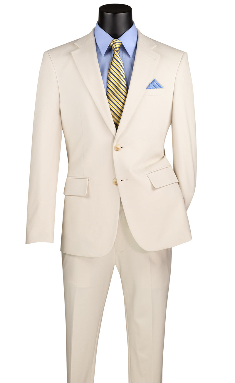 Slim Fit Men Suit SDX-3 Bone White